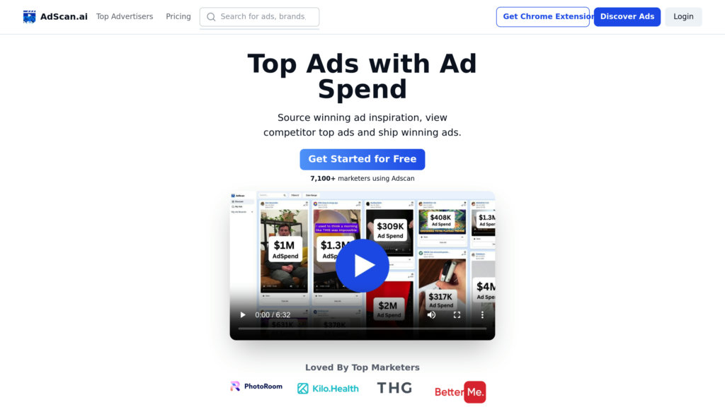 AdScan.ai:AI 賦能的廣告情報平台，提供即時洞察、花費數據及 AI 分析，掌握 YouTube、Facebook、TikTok、Instagram 熱門廣告。 - MOGE
