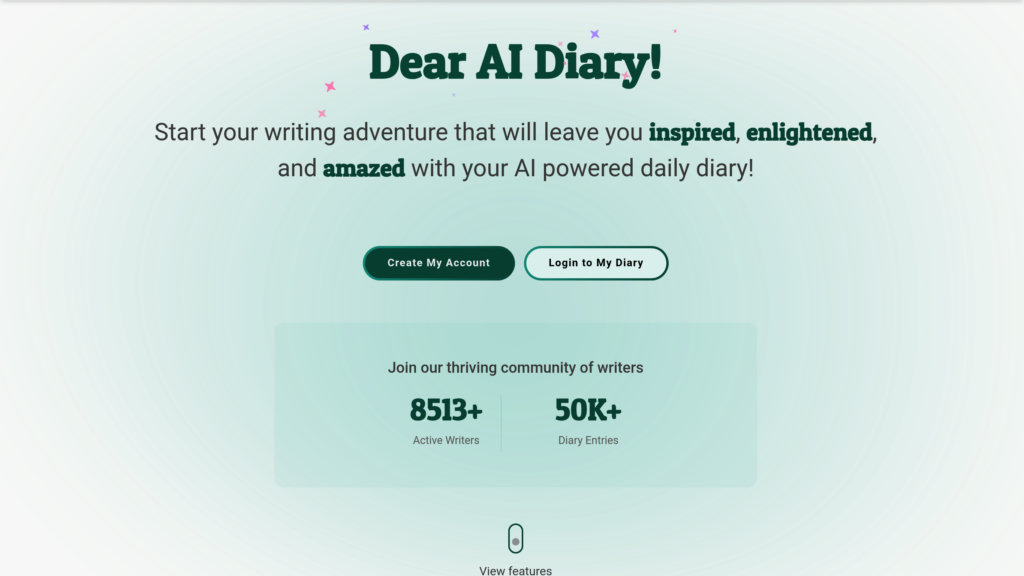 AI Diary:AI驱动的数字日记平台，通过智能提示、情绪追踪和对话式AI，提升自我反思、写作能力和情绪健康。 - MOGE