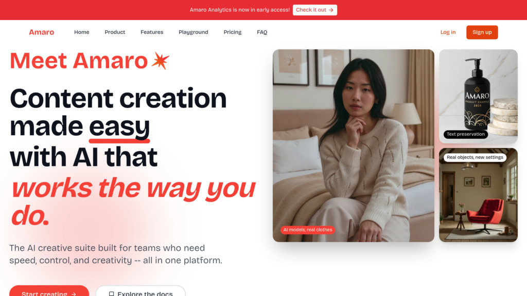 Amaro:直覺化網頁AI平台，結合頂尖AI模型，在無限畫布上創作與編輯多模態內容（圖片、音訊、影片、文字）。 - MOGE