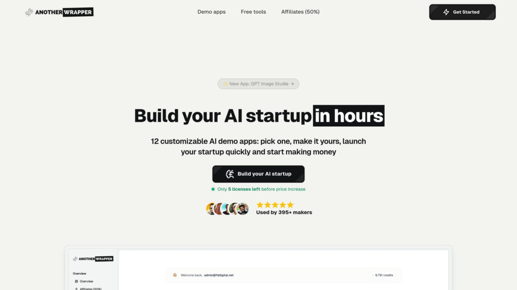 AnotherWrapper:全方位 Next.js AI 起手包，內含 10+ 款現成 AI 範例應用，多家 AI 服務整合與完整 SaaS 架構。 - MOGE