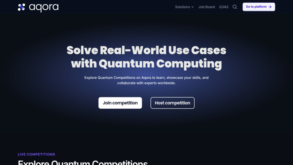 Aqora:Aqora 是加速量子創新的平台，透過實際量子挑戰、競賽與量子演算法服務推動產業發展。 - MOGE