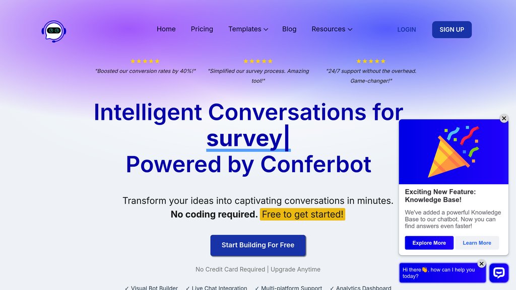 Conferbot:Plataforma de chatbot sin código que permite a las empresas crear experiencias ...