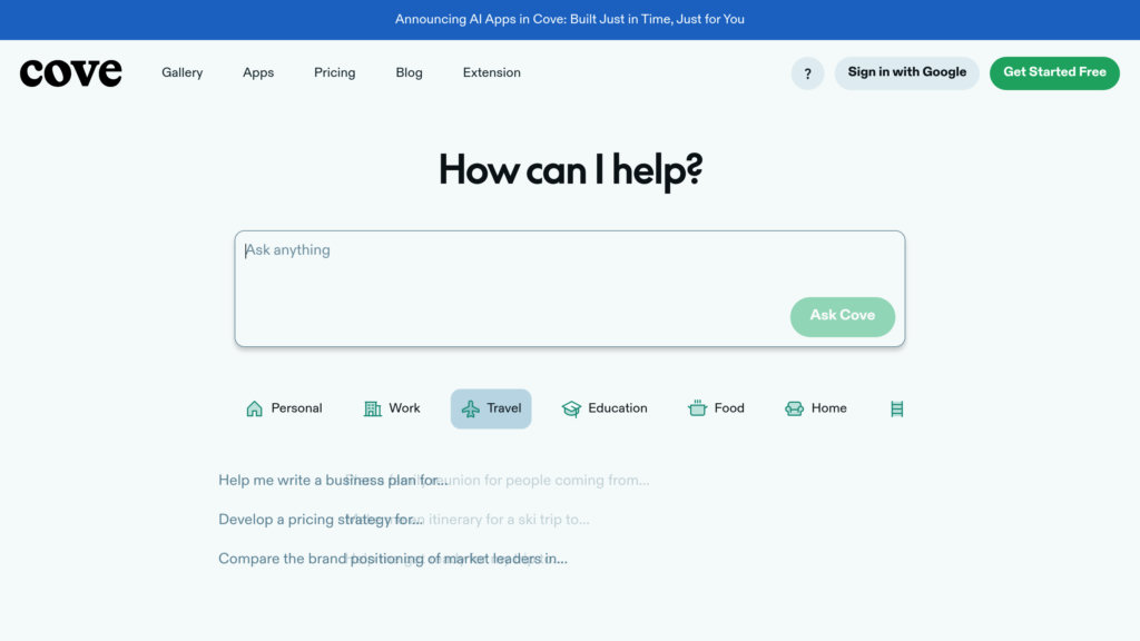 Cove.ai:A visual, collaborative workspace that transforms how teams and individuals explore ...