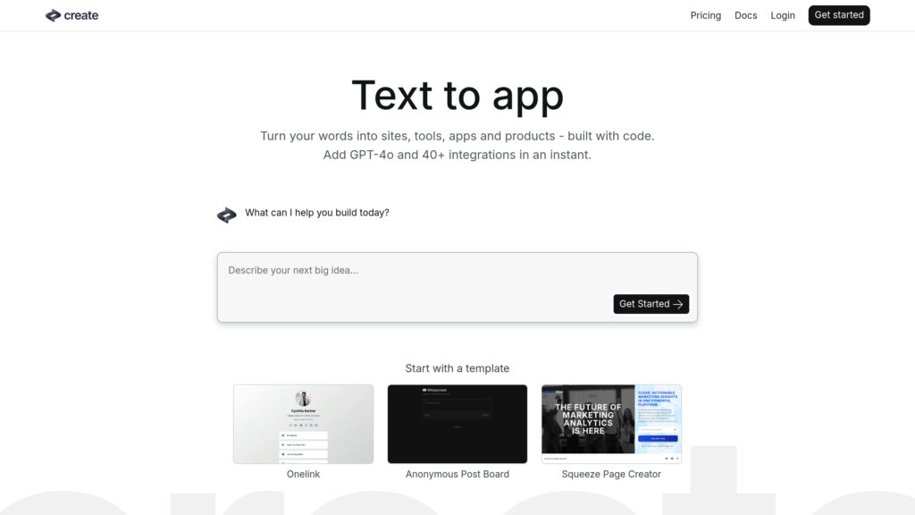 Create:AI 驅動的零程式碼平台，讓用戶能以自然語言快速建立自訂網頁與行動 App。 - MOGE