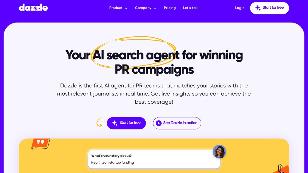Dazzle:一款基於聊天的PR平台，使用即時資料將故事與最相關的記者和媒體渠道連接起來。 - MOGE