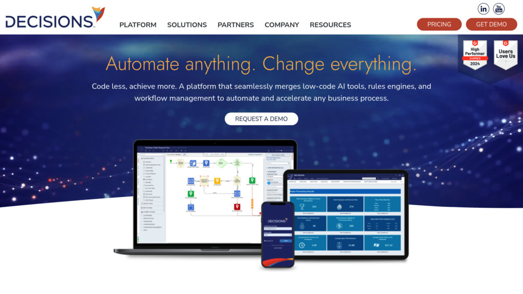 Decisionscomprehensive No Code Platform For Workflow Automation Rule Management And Process