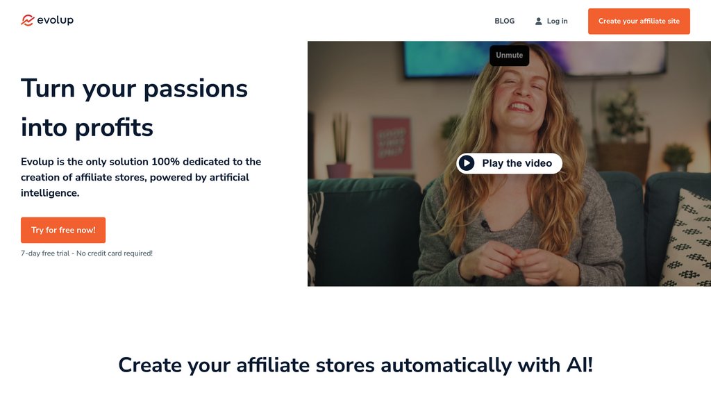 Evolup:Una plataforma dedicada para la creación sin esfuerzo de tiendas de afiliados, combinando ...