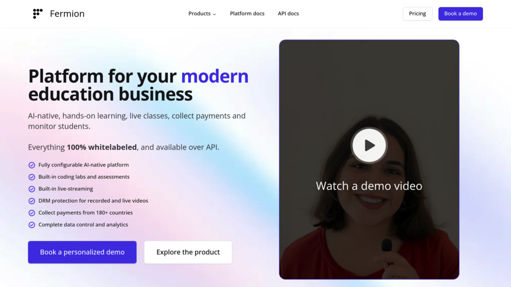 Fermion:專為技術講師量身打造的全方位平台，整合直播課程與程式實驗室，協助建立、管理及變現互動式線上程式學院。 - MOGE