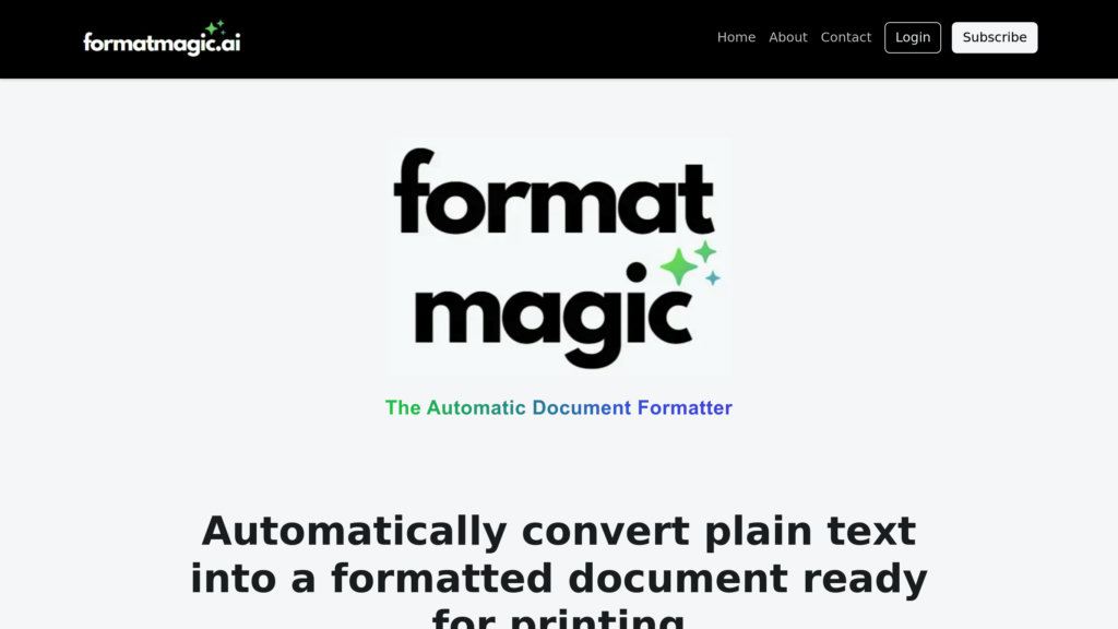 Format Magic:AI-powered tool that instantly converts plain text into ...