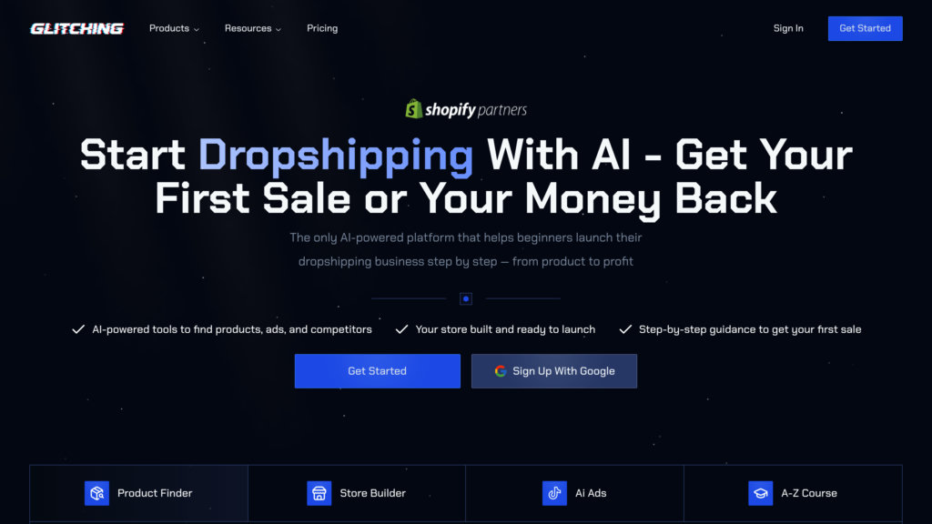 Glitching AI:AI 智能代理驅動的跨境電商平台，協助 Shopify 賣家自動化商品發掘、商店建立與廣告生成。 - MOGE