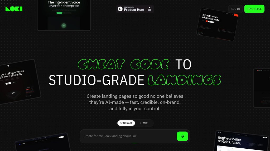 Loki:AI-native landing page builder that generates studio-grade pages ...