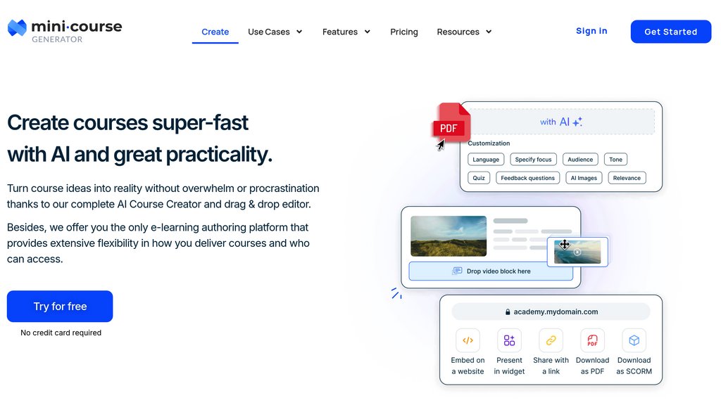 Mini Course Generator:一個簡化的平台，用於快速有效地創建、客製化和交付互動迷你課程。 - MOGE