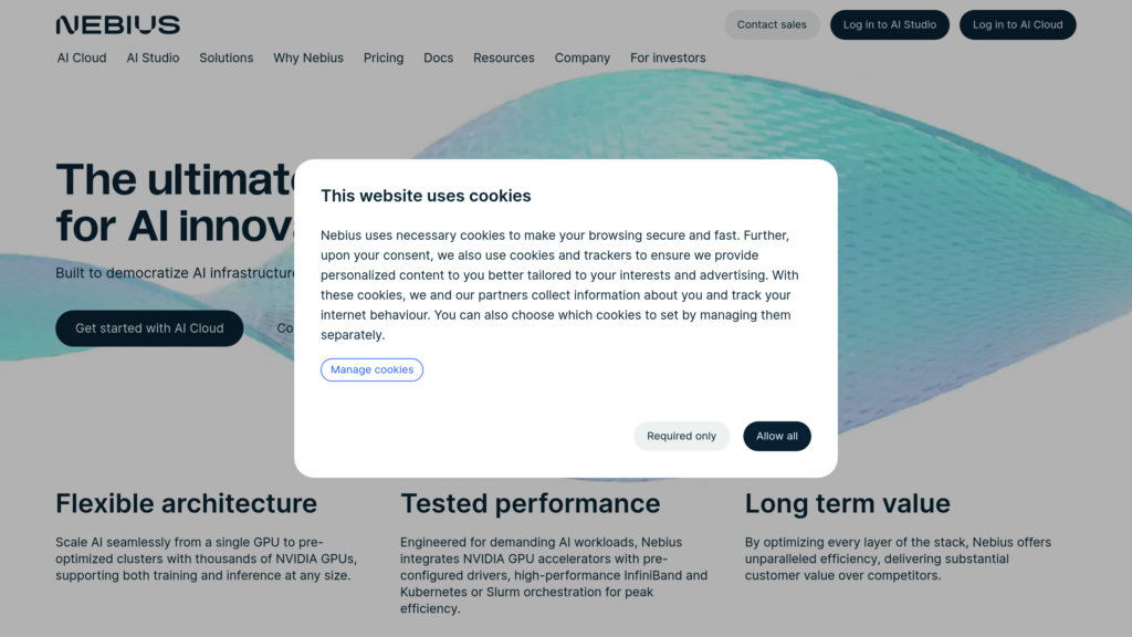 Nebius AI Studio:High-performance, cost-effective AI inference platform offering scalable access ...
