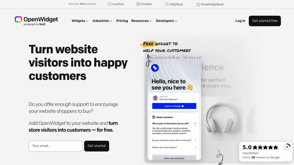 OpenWidget:一個無程式碼平台，提供可自訂的網站小工具，輕鬆提升參與度、支援和銷售。 - MOGE