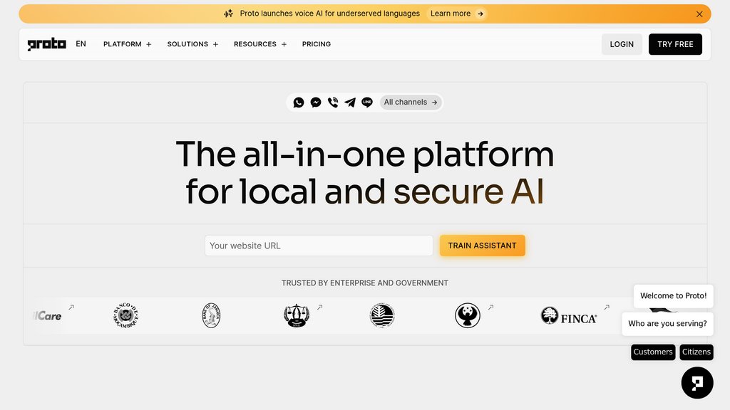 Proto AICX:全面的多語言客戶體驗平台，統一聊天機器人、線上客服、工單系統和客戶關係管理，具有強大的安全性和靈活的部署選項。 - MOGE