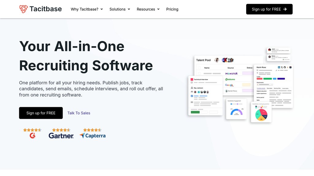 Tacitbase:全面的招聘平台，透過自動化職缺發佈、應徵者篩選和錄用管理簡化招聘流程。 - MOGE