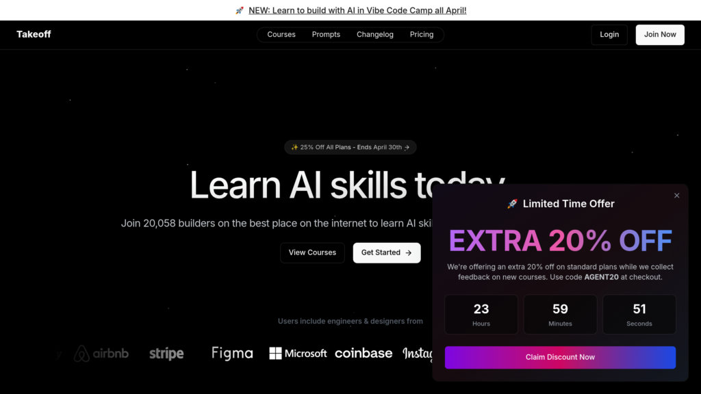 Takeoff:專注於 AI 技能與 AI 輔助程式設計的教育平台，助你提升生產力與職涯成長。 - MOGE