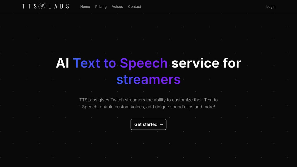 TTSLabs:A specialized text-to-speech platform designed for Twitch streamers offering ...