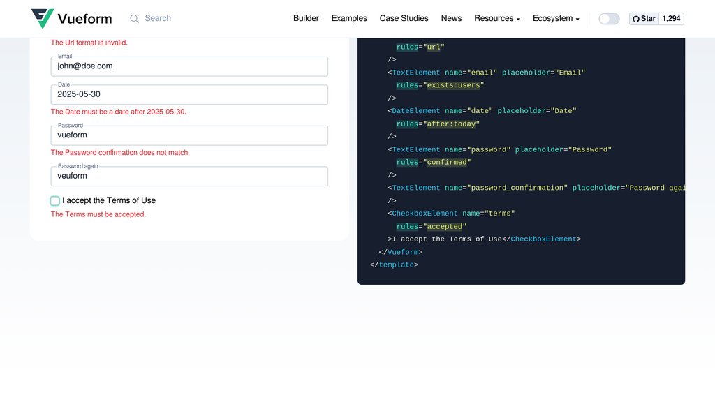 Vueform:Un potente framework de formularios de código abierto para Vue.js que acelera el ...