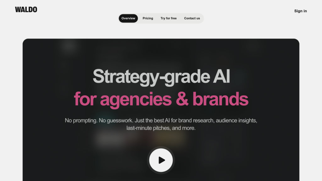 Waldo.fyi:Waldo.fyi 通過自動化規劃、資料收集和洞察提取到可編輯、可共享的報告，簡化專業研究。 - MOGE