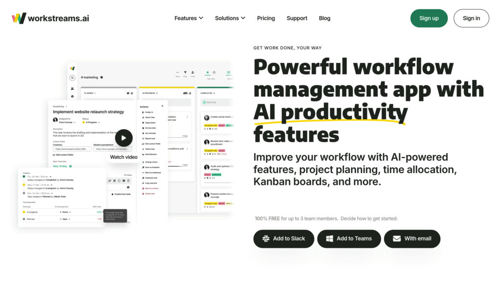 workstreams.ai:為無縫團隊協作、自動化和生產力追蹤而設計的視覺化工作流和任務管理平台。 - MOGE